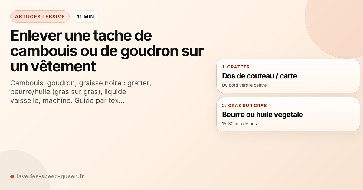 Enlever une tache de cambouis ou de goudron sur un vêtement