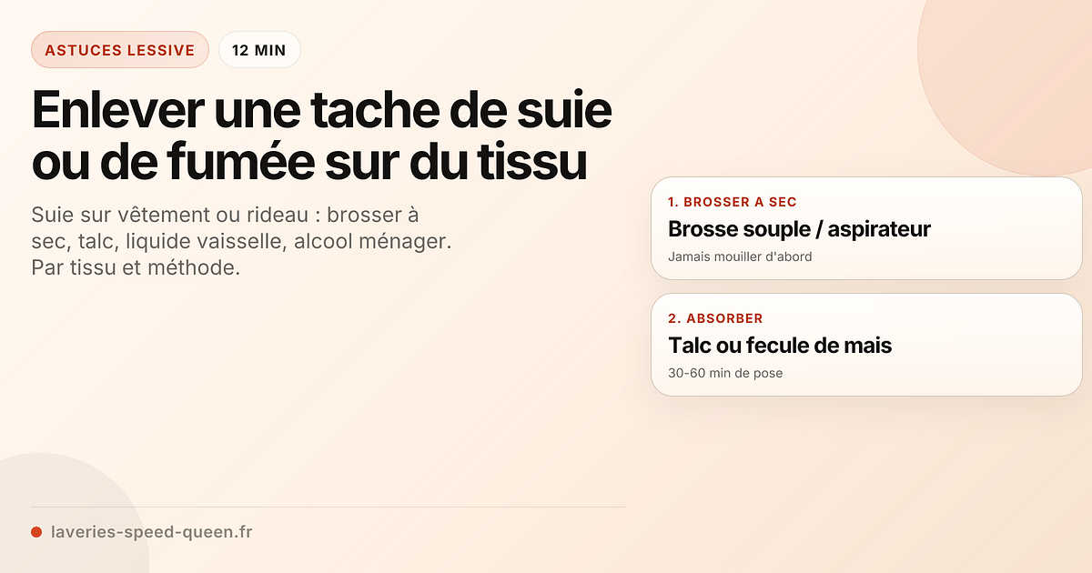 Enlever une tache de suie ou de fumée sur du tissu | Speed Queen