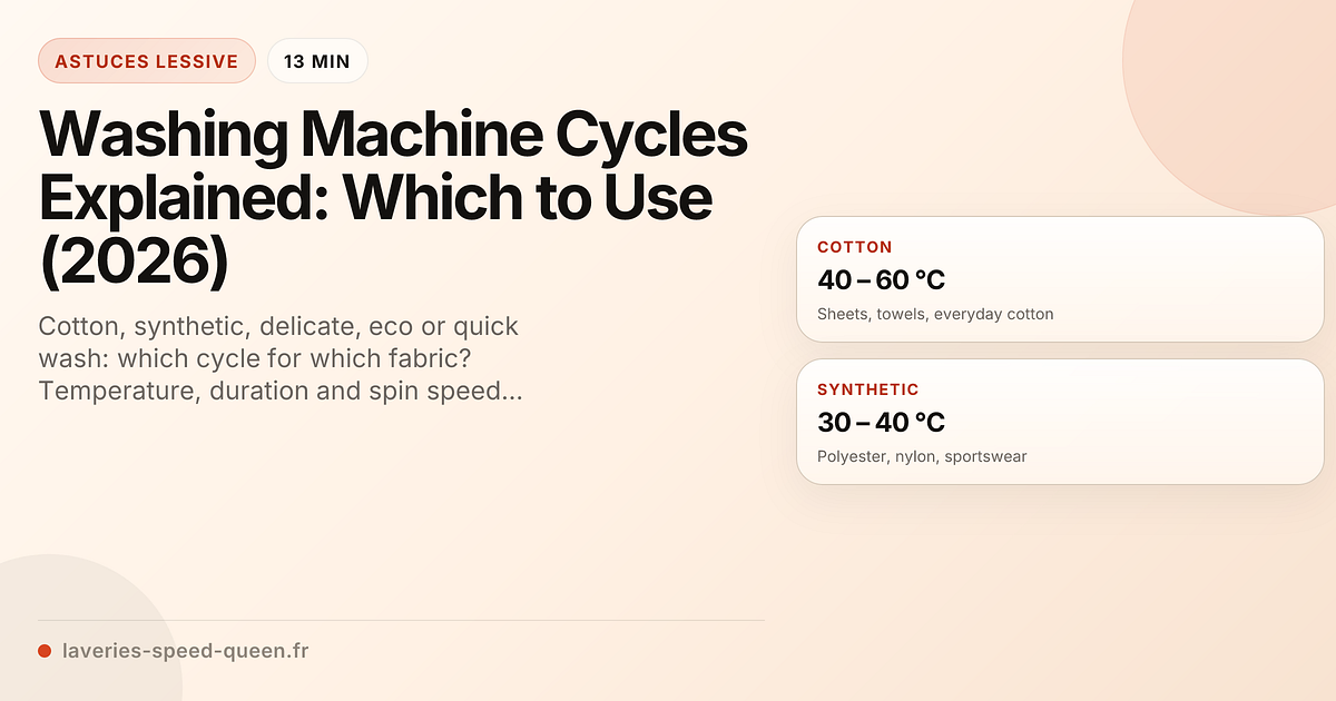 Speed Queen Wash Cycles Explained